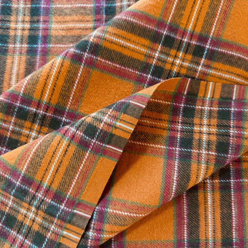 Orange Plaid Fabric - Etsy
