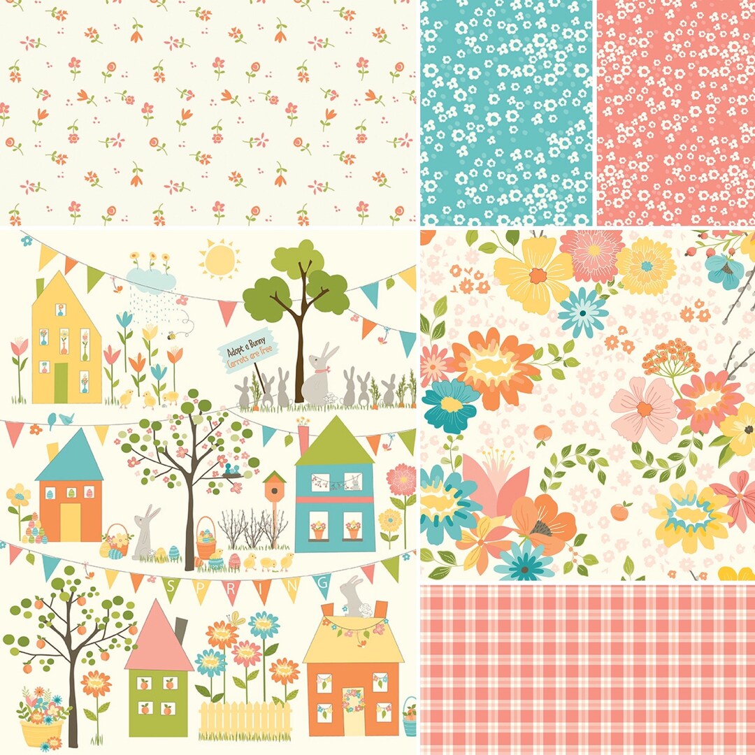 Spring’s in Town Fabric Collection by the Yard 100% Premium Cotton by ...