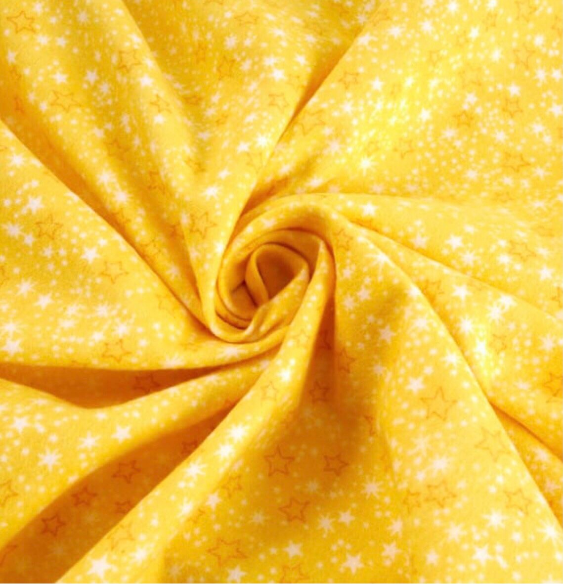 Yellow Stars Flannel Fabric by the Yard or Half Yards 100% - Etsy