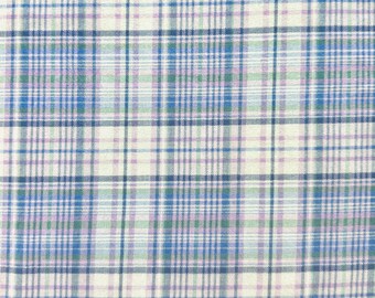 Peachy Pink & Purple Small Plaid Flannel Fabric by the Yard 100% ...