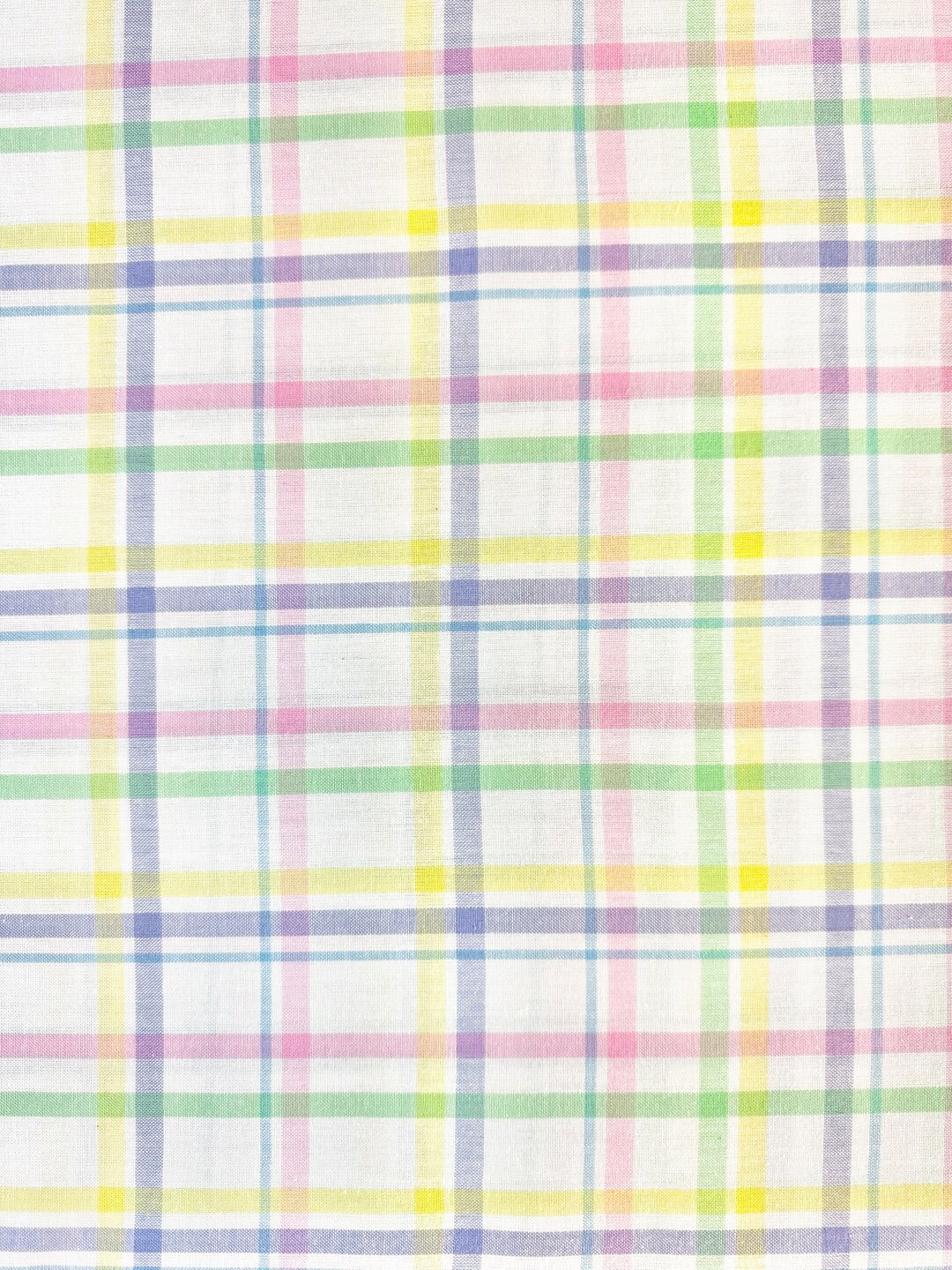 Homespun Spring Plaid Fabric by the Yard 100% Cotton Woven Double-sided ...