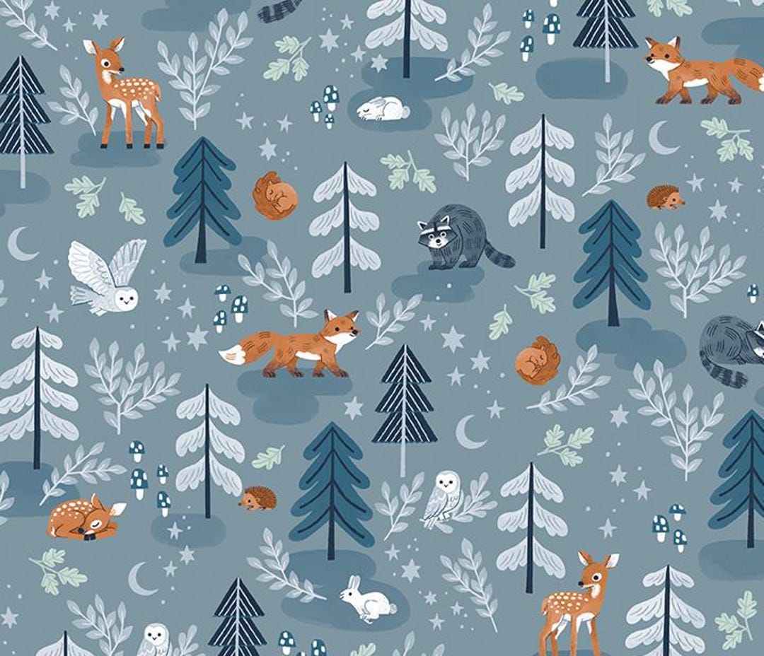 Twilight Creatures Forest Animals Fabric by the Yard 100% Premium ...