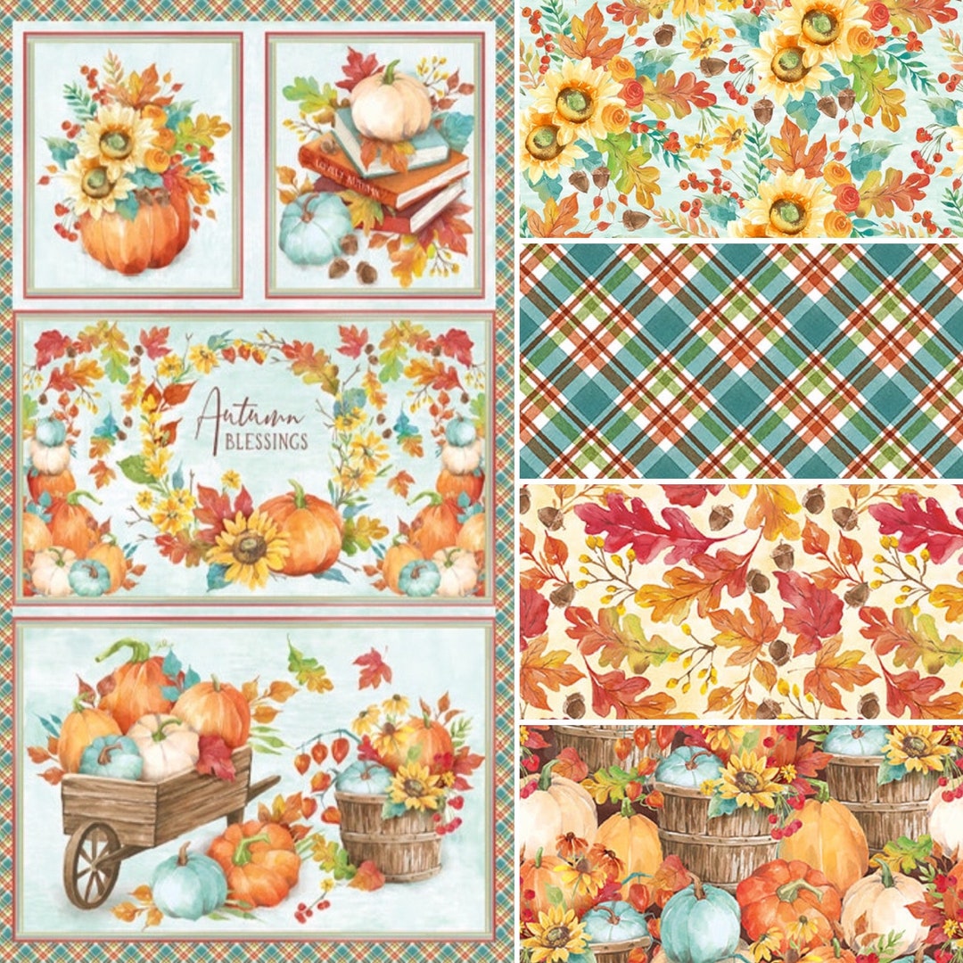 Autumn Blessings Fabric Collection by the Yard 100% Premium Cotton by ...