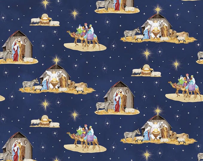 Nativity Scene Fabric by the Yard 100% Premium Cotton ”come Let Us ...