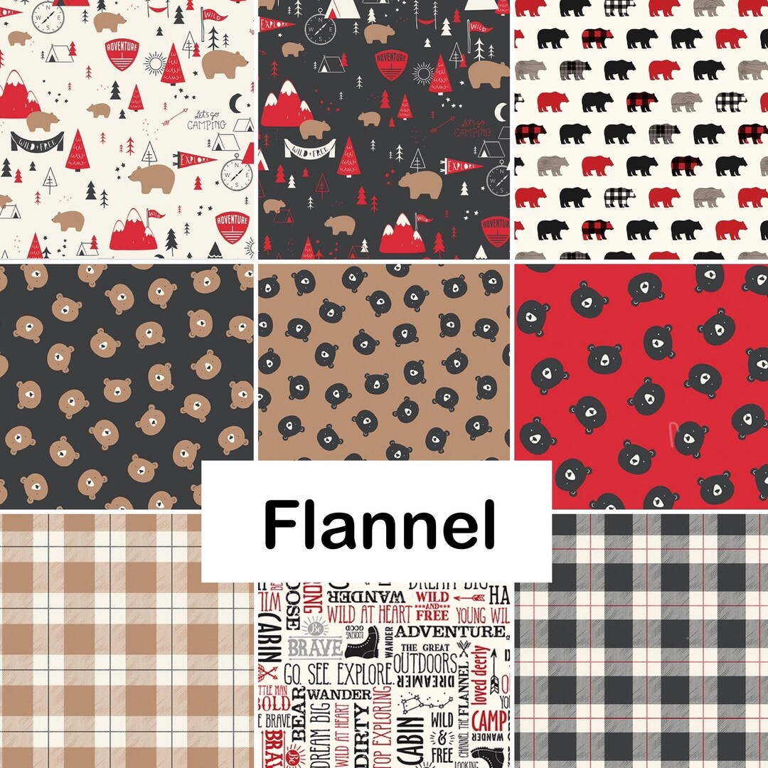 Wild Adventure Flannel Prints Collection Fabric by the Yard 100% Cotton ...