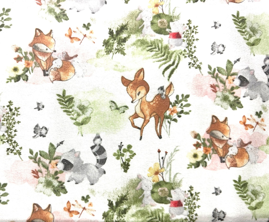 Nature Baby Forest Friends Flannel Fabric by the Yard 100% Cotton by ...