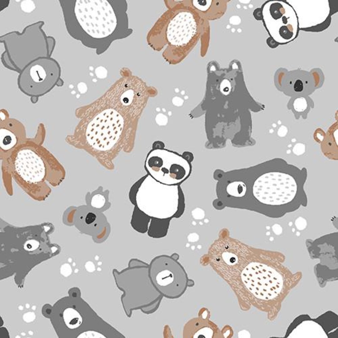 Cuddle Cubs Bear Flannel Fabric by the Yard 100% Cotton by 3 Wishes ...