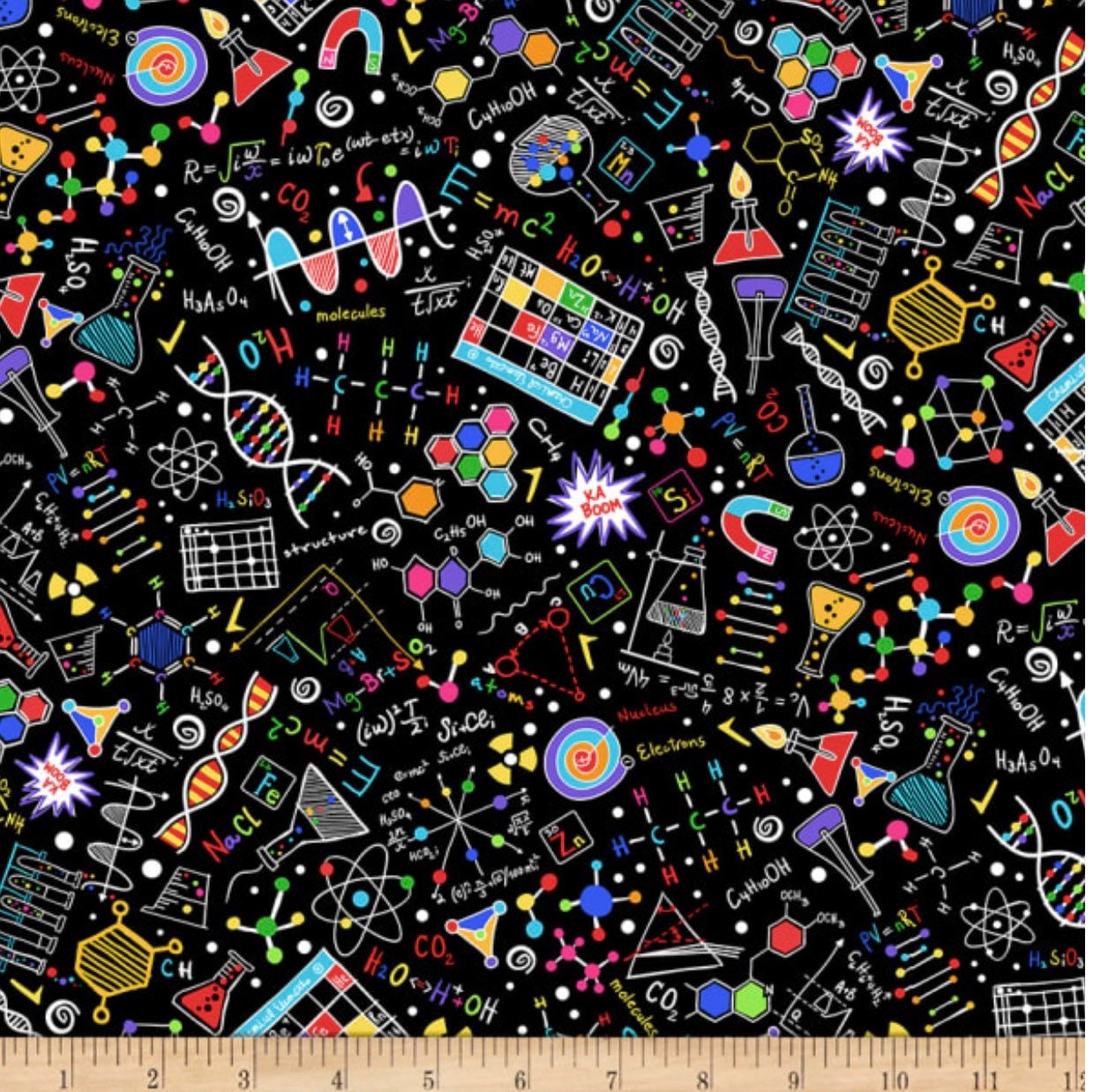 Math and Science Doodle Fabric by the Yard or Half Yards 100% - Etsy