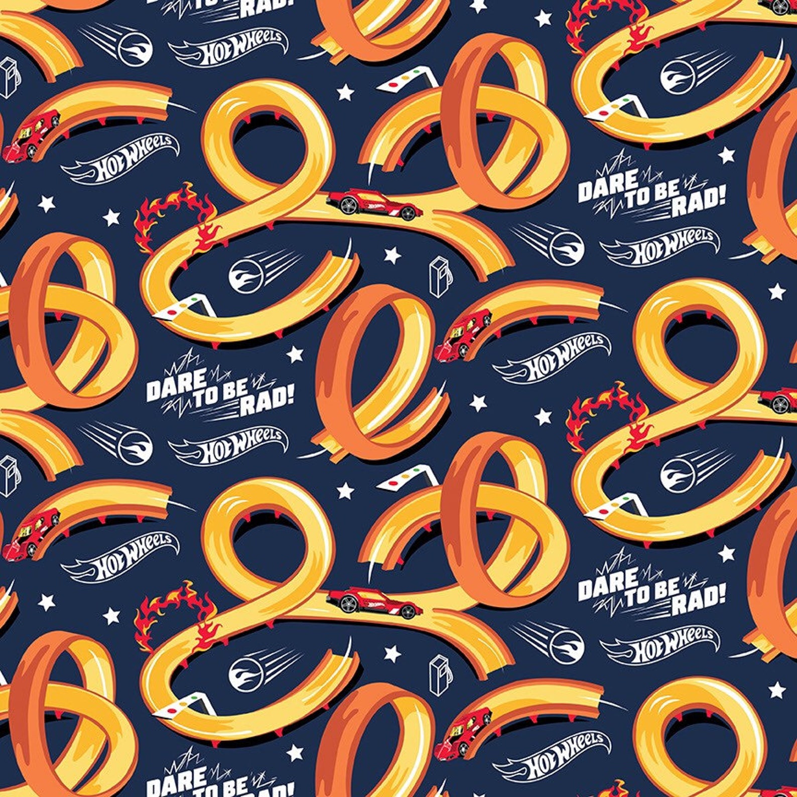 Hot Wheels Race Track Fabric By The Yard or Half Yards 100% | Etsy