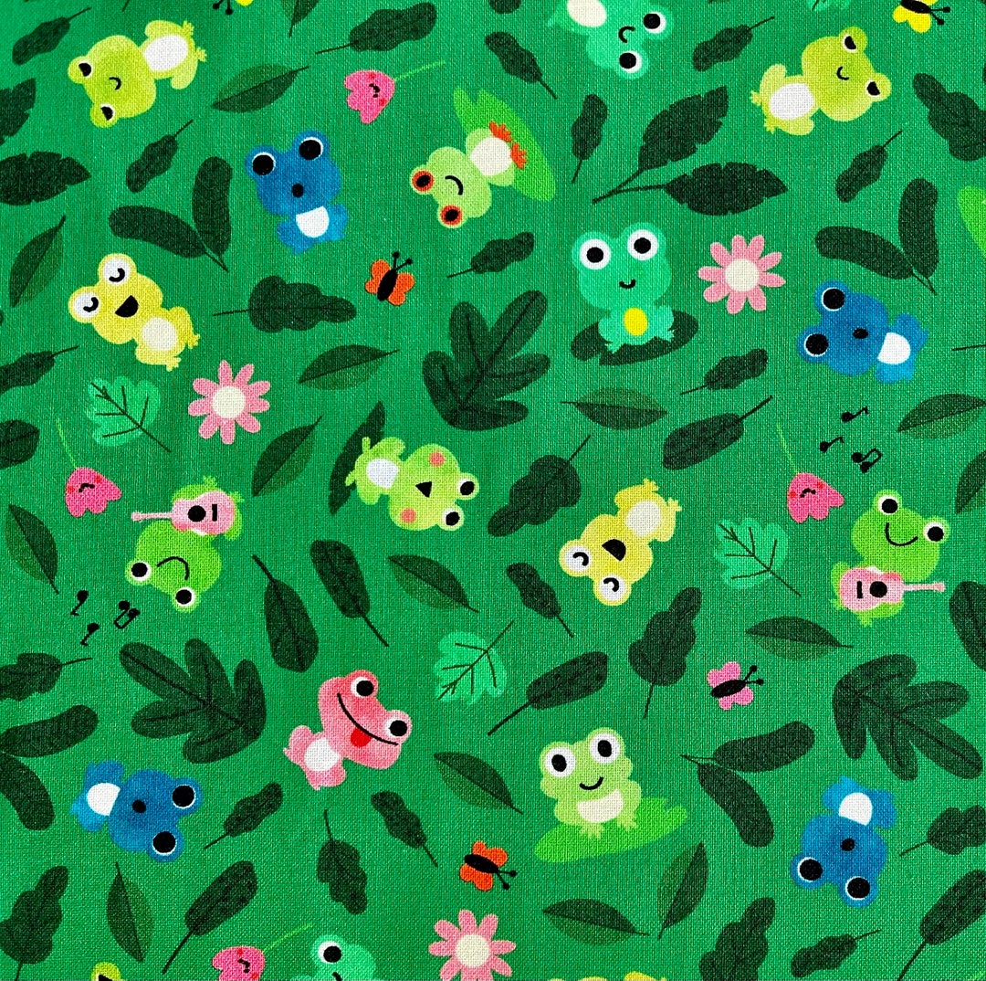 Robert Kaufman rainforest Friends Tiny Frogs Fabric by the Yard 100% ...