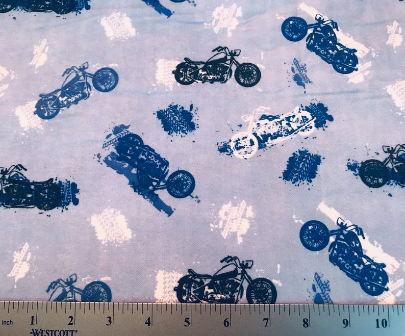 Motorcycle Flannel Fabric By The Yard or Half yards Novelty | Etsy