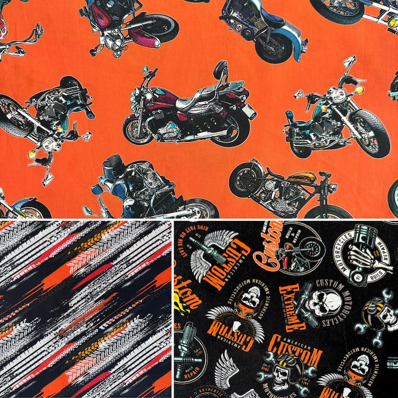 Harley Davidson Fabric - Etsy
