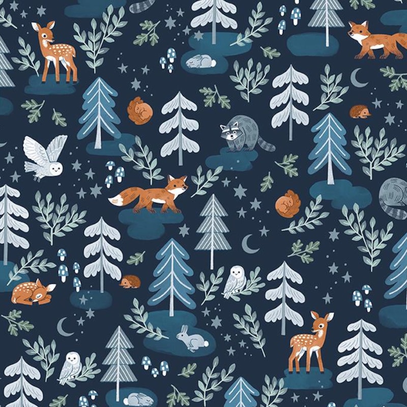 Winter Print Fabric - Etsy
