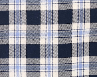 Dusty Blue 3” Plaid Woven Flannel Fabric by the Yard 100% Brushed ...
