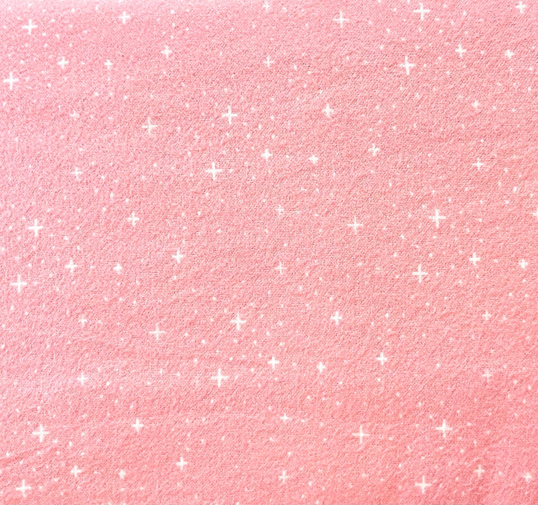Peony Pink Twinkling Stars Flannel Fabric by the Yard 100% - Etsy