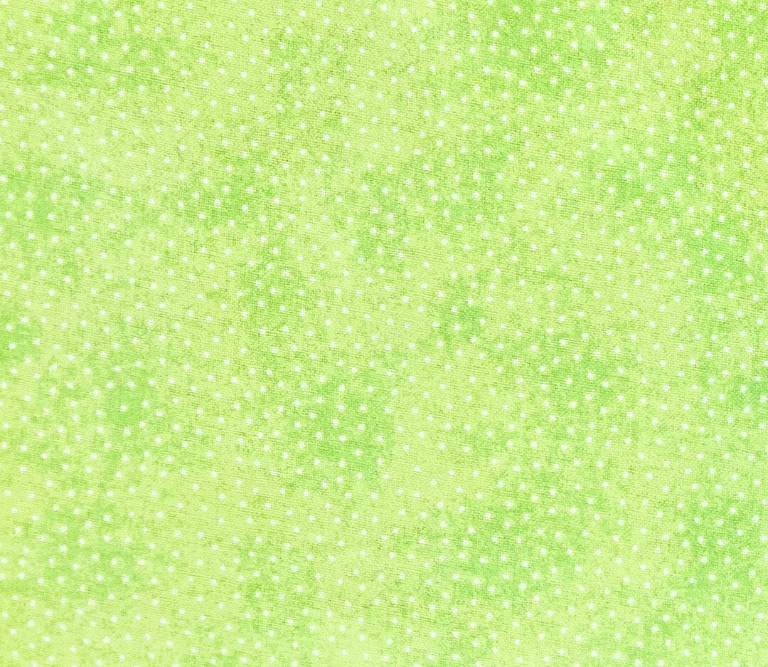 Lime Green and White Micro Dot Flannel Fabric by the Yard Half Yards ...