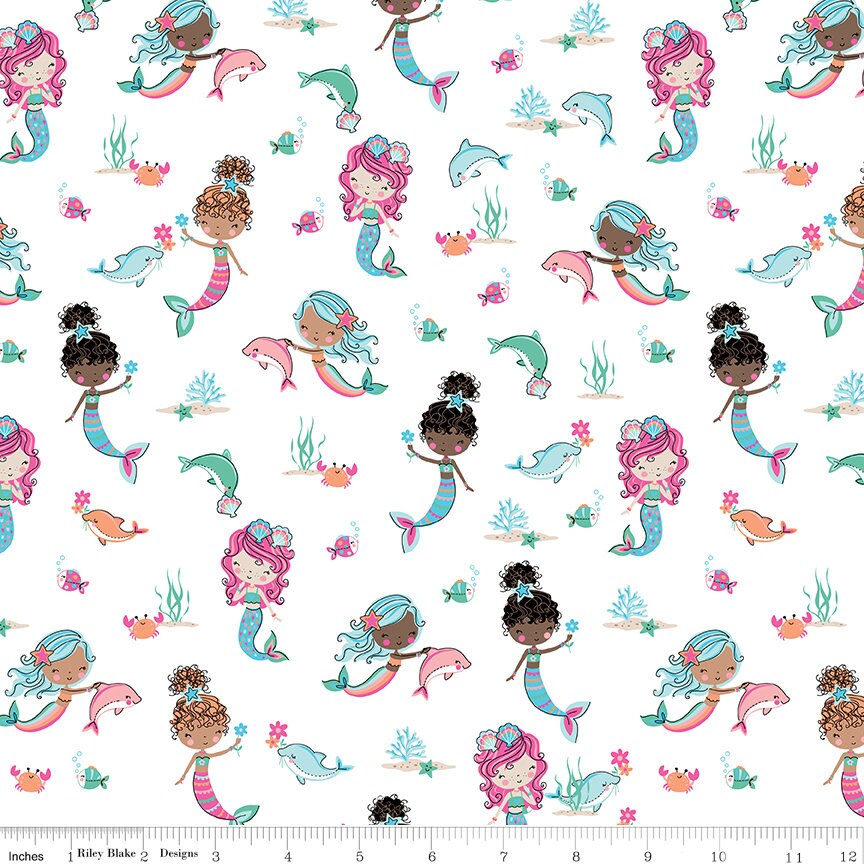 Mer-mazing Friends Mermaid Fabric Collection Riley Blake by the Yard ...