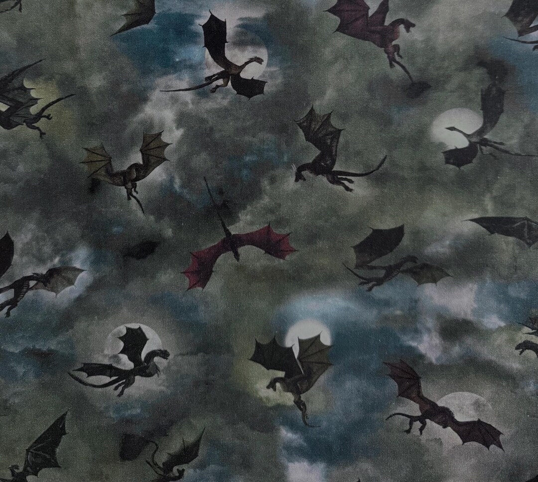 Dragon’s Lair Fabric 100% Premium Cotton by Timeless Treasures Fire ...
