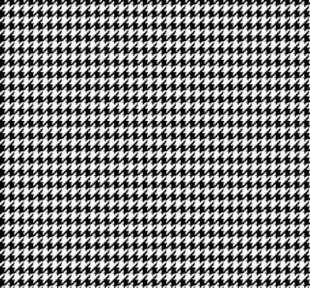 Black and White Houndstooth Print Flannel Fabric by the Yard 100% ...