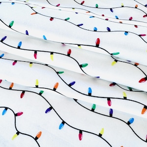 Mini Christmas String Lights Fabric by the Yard 100% Cotton Holiday ...