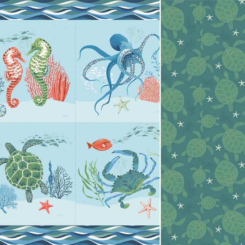 Sea Life Fabric Panel - Etsy