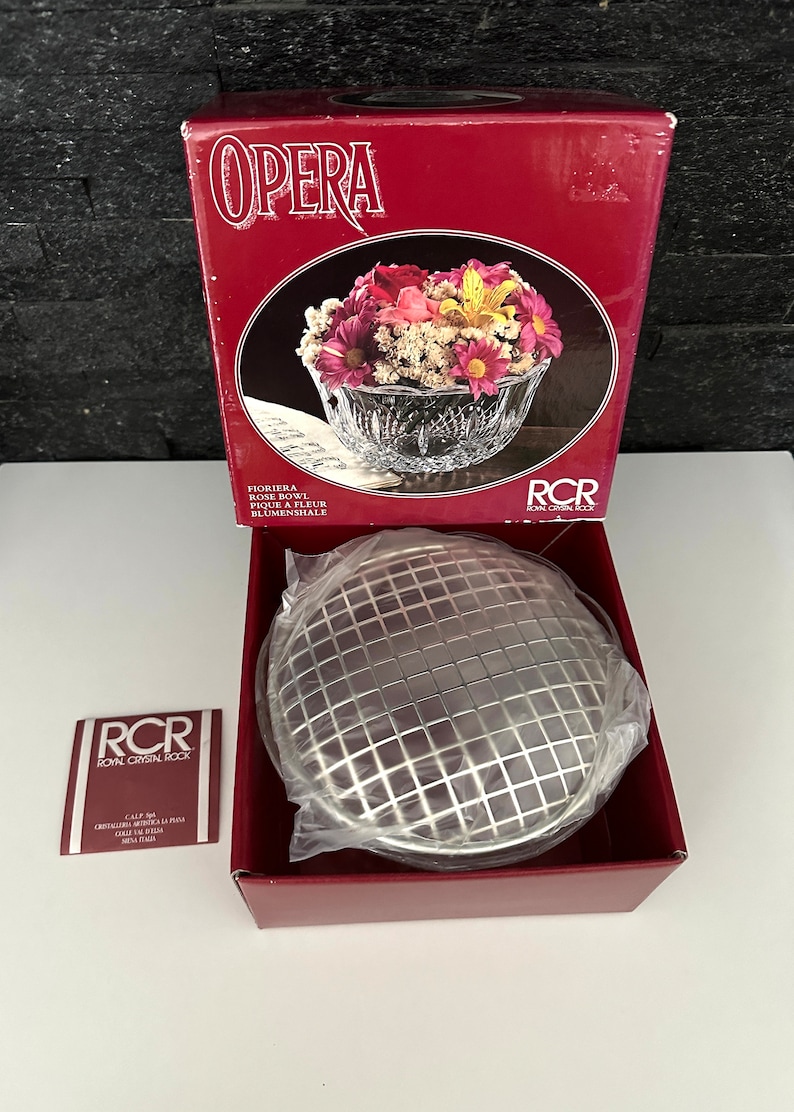 RCR Royal Crystal Rock Fioriera Rose Bowl Vase With Flower Grid - Etsy