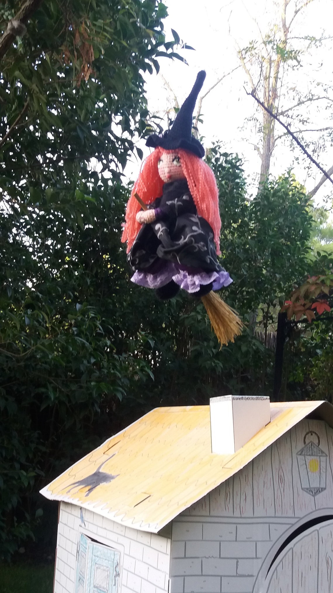 Crochet Witch Witch With Broom Amigurumi Witch In Fabric Etsy