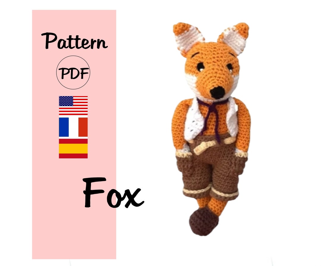 Fox English Crochet Pattern, Amigurumi Fox Pattern With Clothes, PDF ...