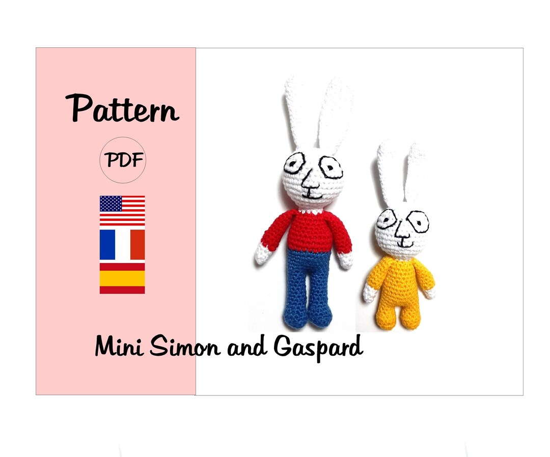 Crochet Pattern Simon the Rabbit Mini, Tutorial Crochet Simon the ...