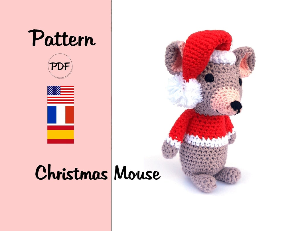 Christmas Mouse Crochet Pattern Crochet Tutorial Mouse With a - Etsy