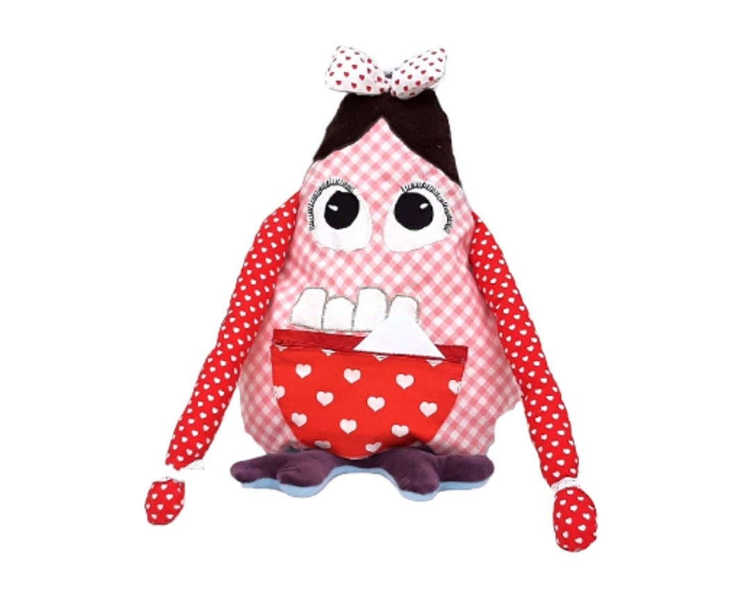 WORRY Eater Monster With Long Teeth, Fears Eater Monster Plushie Toy ...