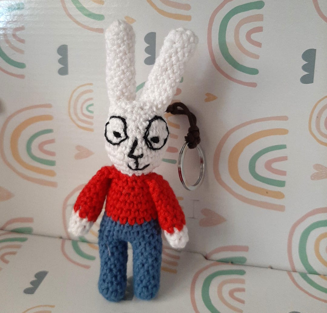 Crochet Rabbit Keychain: Simon Inspired Amigurumi Christmas Ornament - Etsy