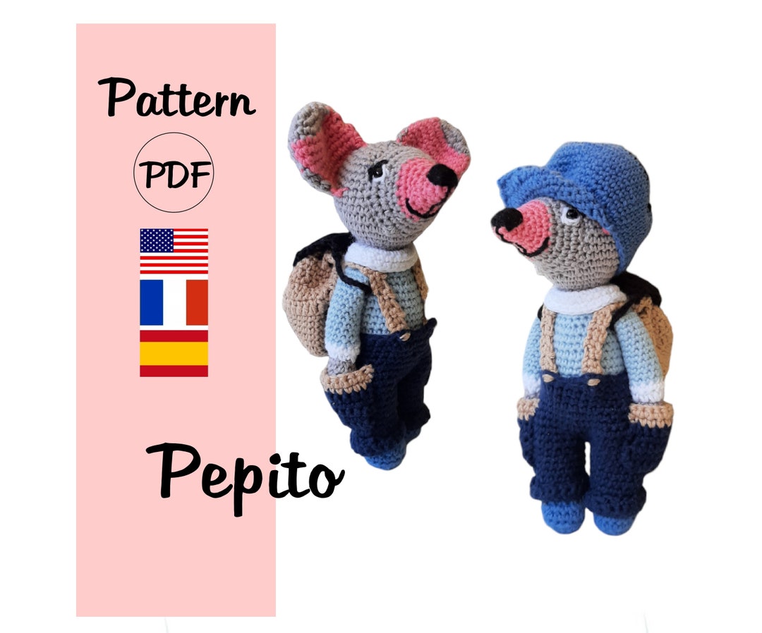 Crochet Mouse Pattern: Pepito With Cap and Backpack (PDF Pattern) - Etsy