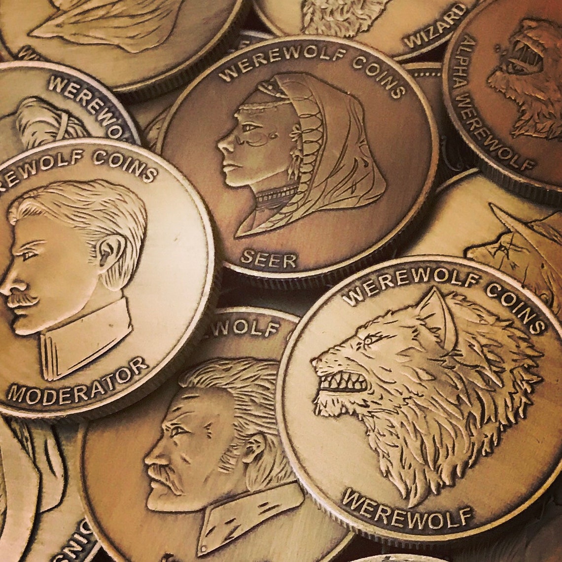 Werewolf Coins, 42 Character Coins for the Game Werewolf - Etsy