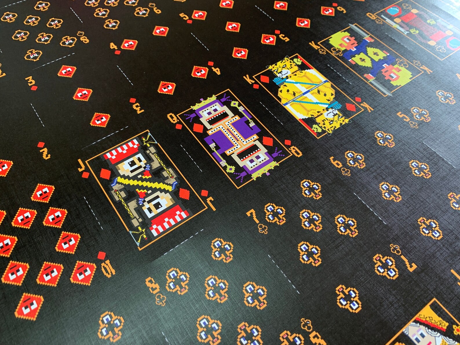 8-bit Playing Cards Uncut Sheet the Black Deck - Etsy