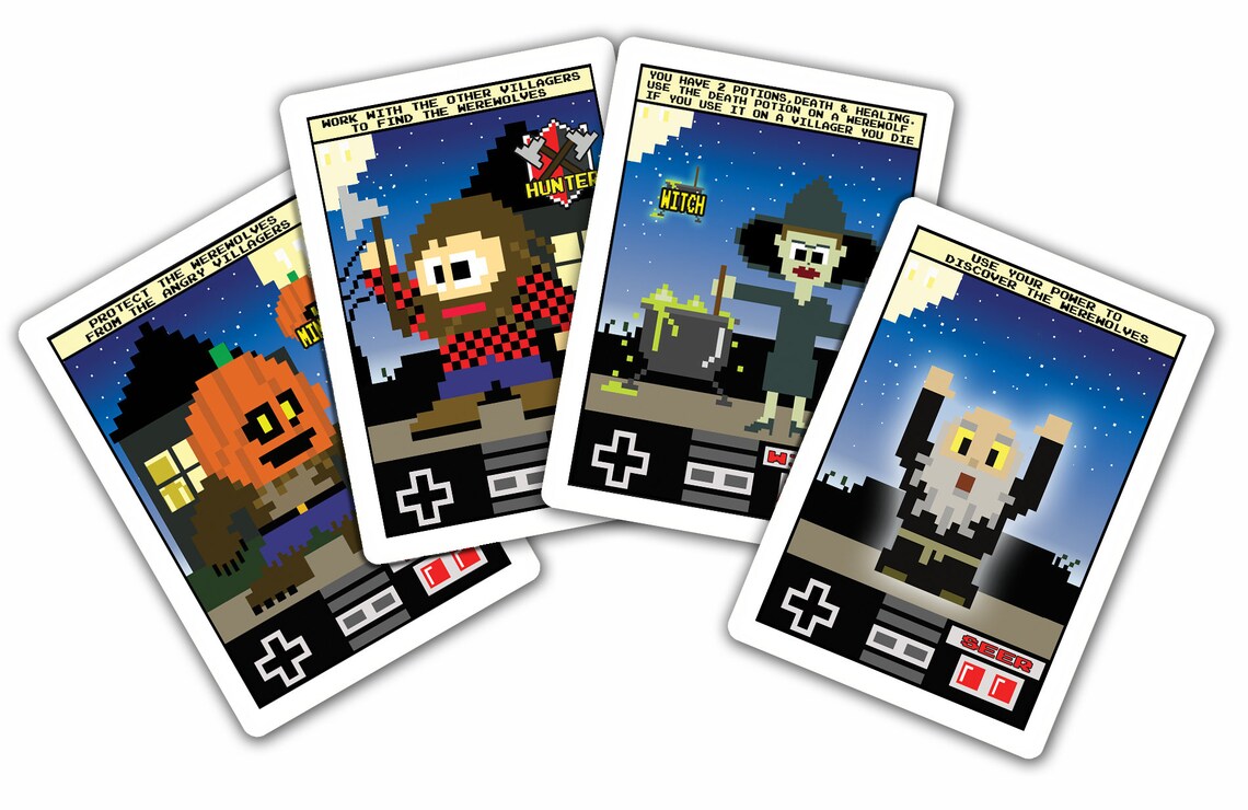 8-bit Mafia and Werewolf Game Pixel Art Style | Etsy