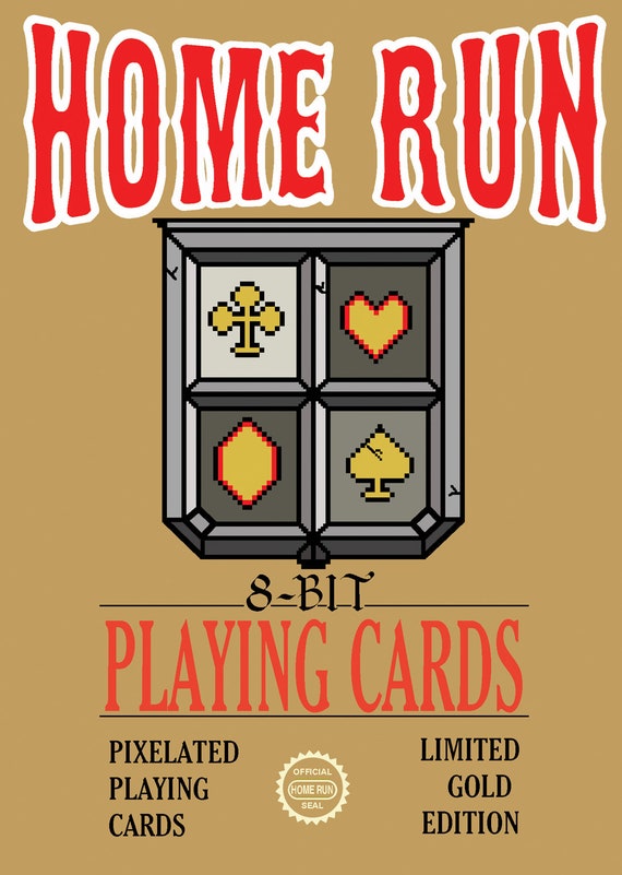 8-bit Mini Gold Playing Cards mini Size | Etsy