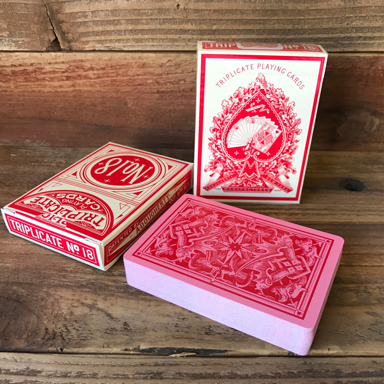 Triplicate Dragon Playing Cards Red - Etsy