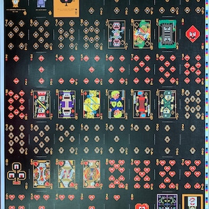 8-bit Playing Cards Uncut Sheet, the Black Deck - Etsy