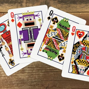 8-bit Gold Playing Cards - Etsy