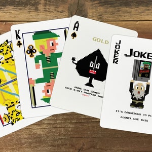 8-bit Gold Playing Cards - Etsy