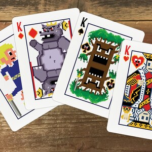 8-bit Gold Playing Cards - Etsy