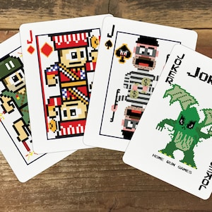 8-bit Gold Playing Cards - Etsy