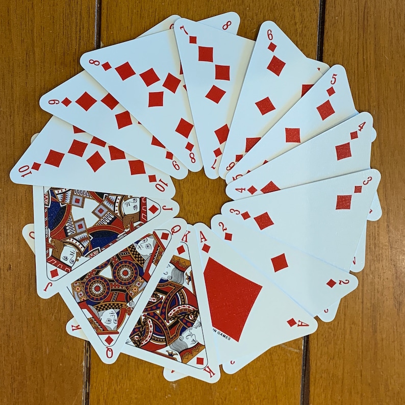 Triangle Playing Cards, Red - Etsy