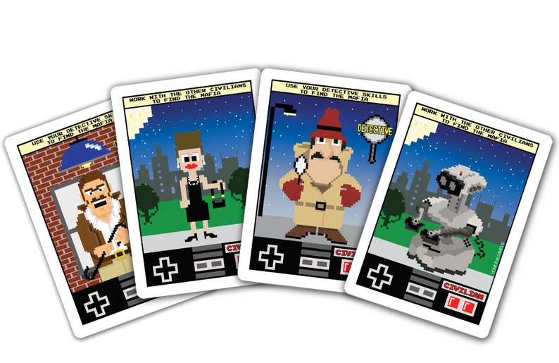 8-bit Mafia and Werewolf Game Pixel Art Style | Etsy