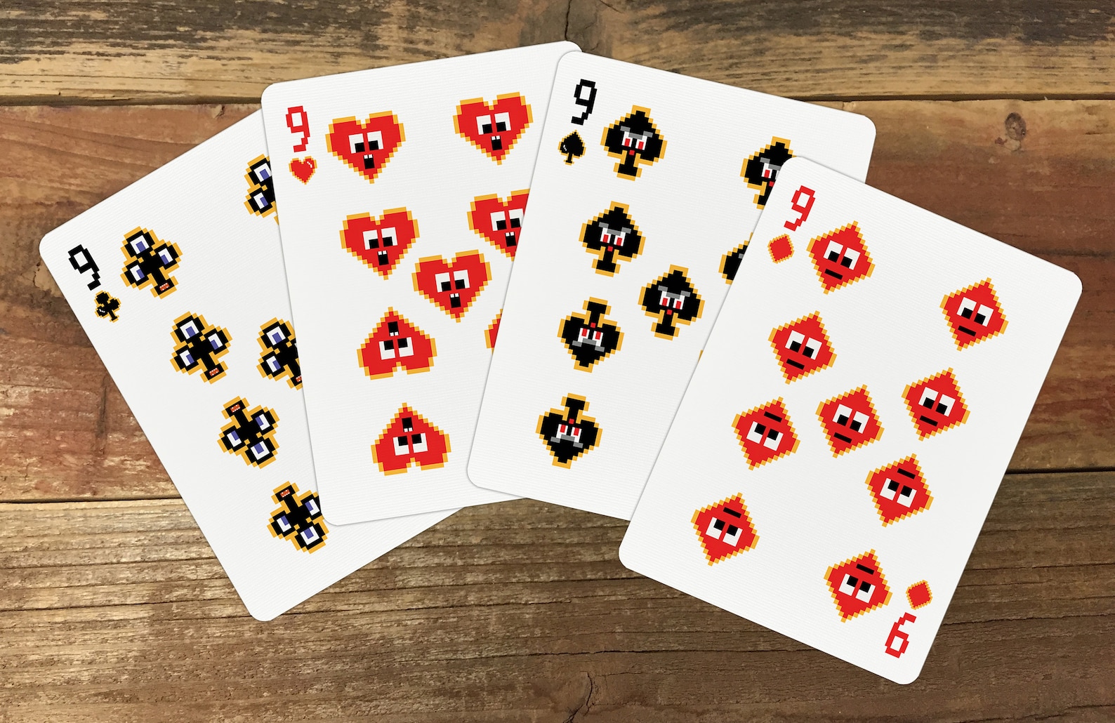 8-bit Playing Cards, Retro, 80's, Vintage, Classic, Video Games, Arcade ...