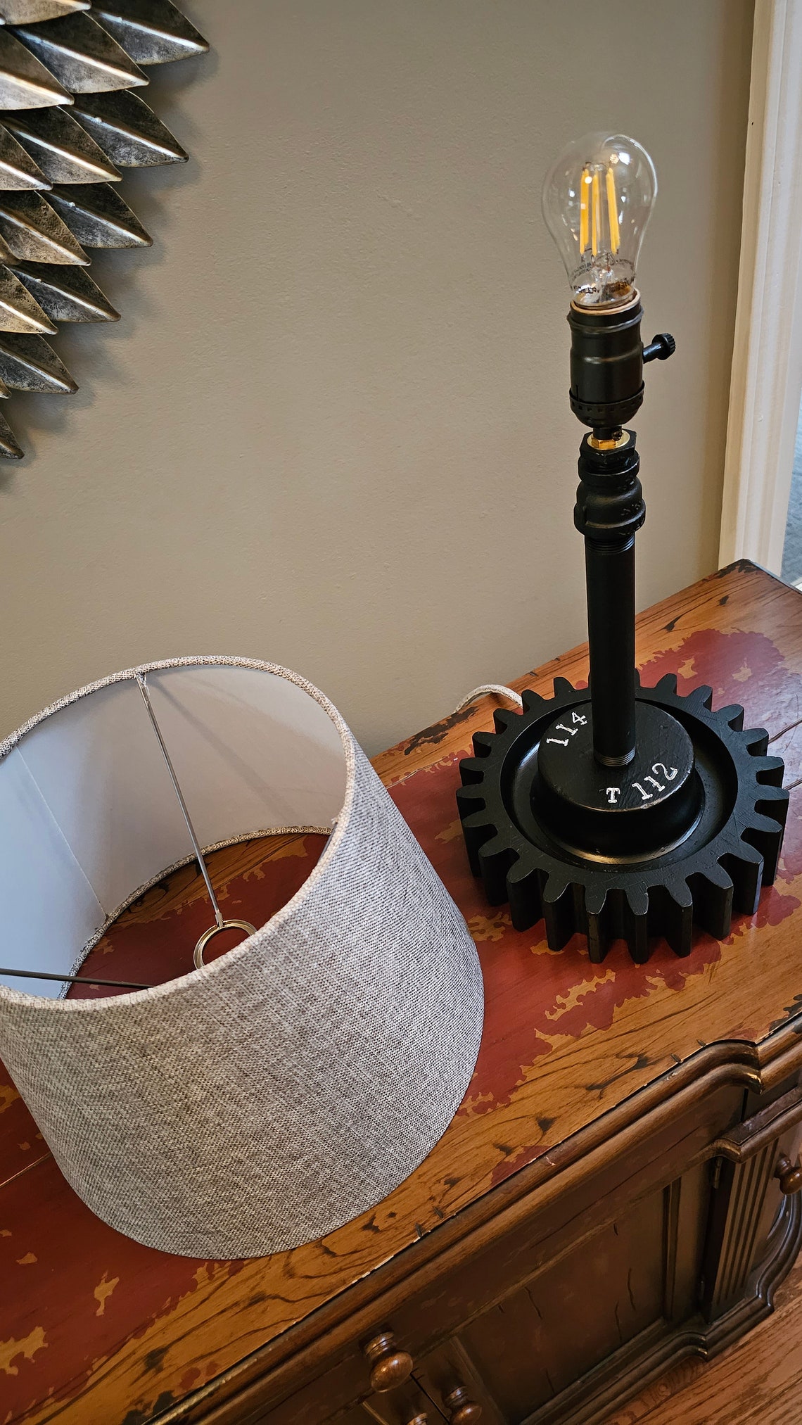 Vintage Gear Lamp, One of a Kind Industrial, Steampunk Look. - Etsy