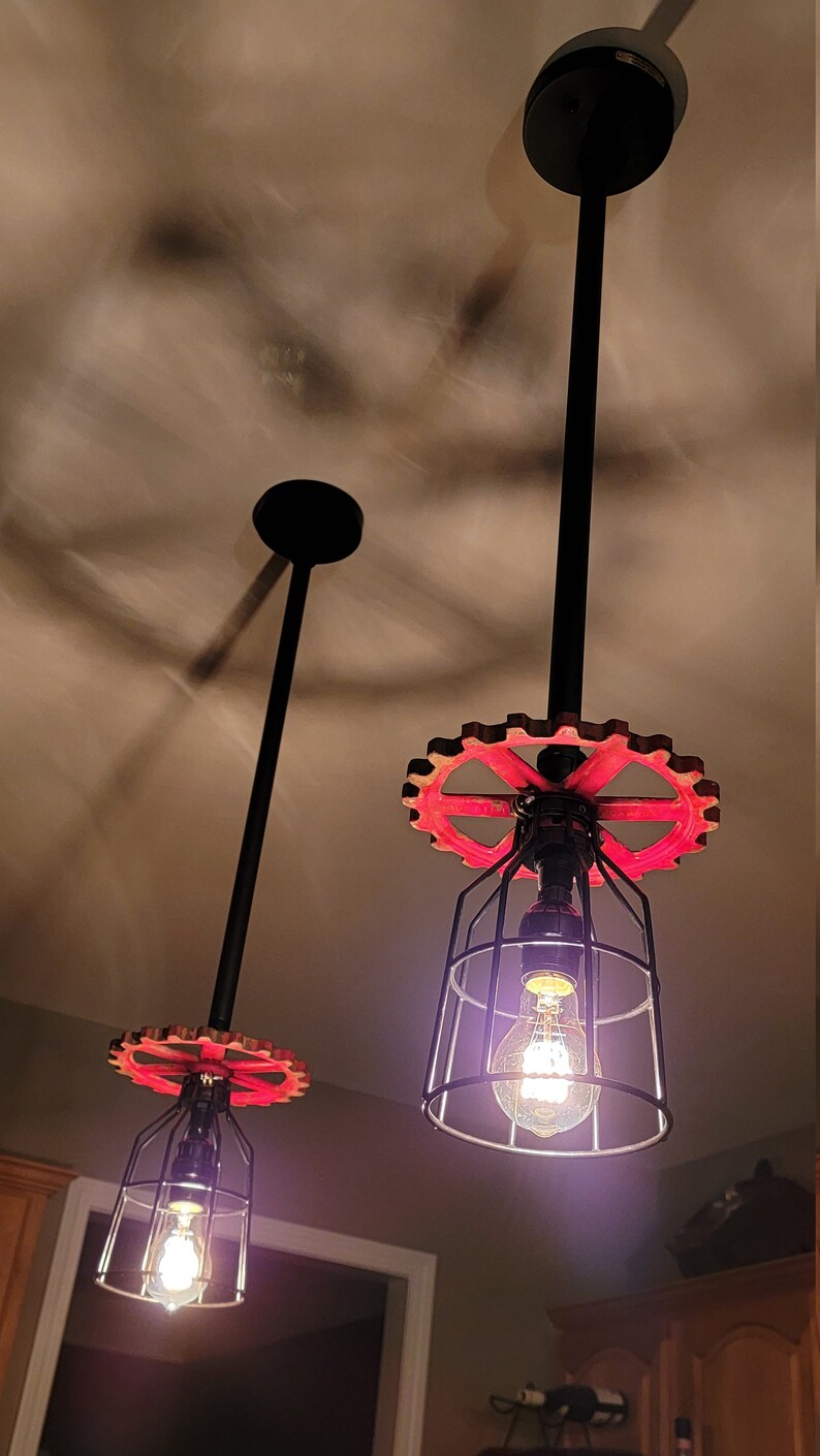 Repurposed Industrial Gear Pendant Lights - Etsy