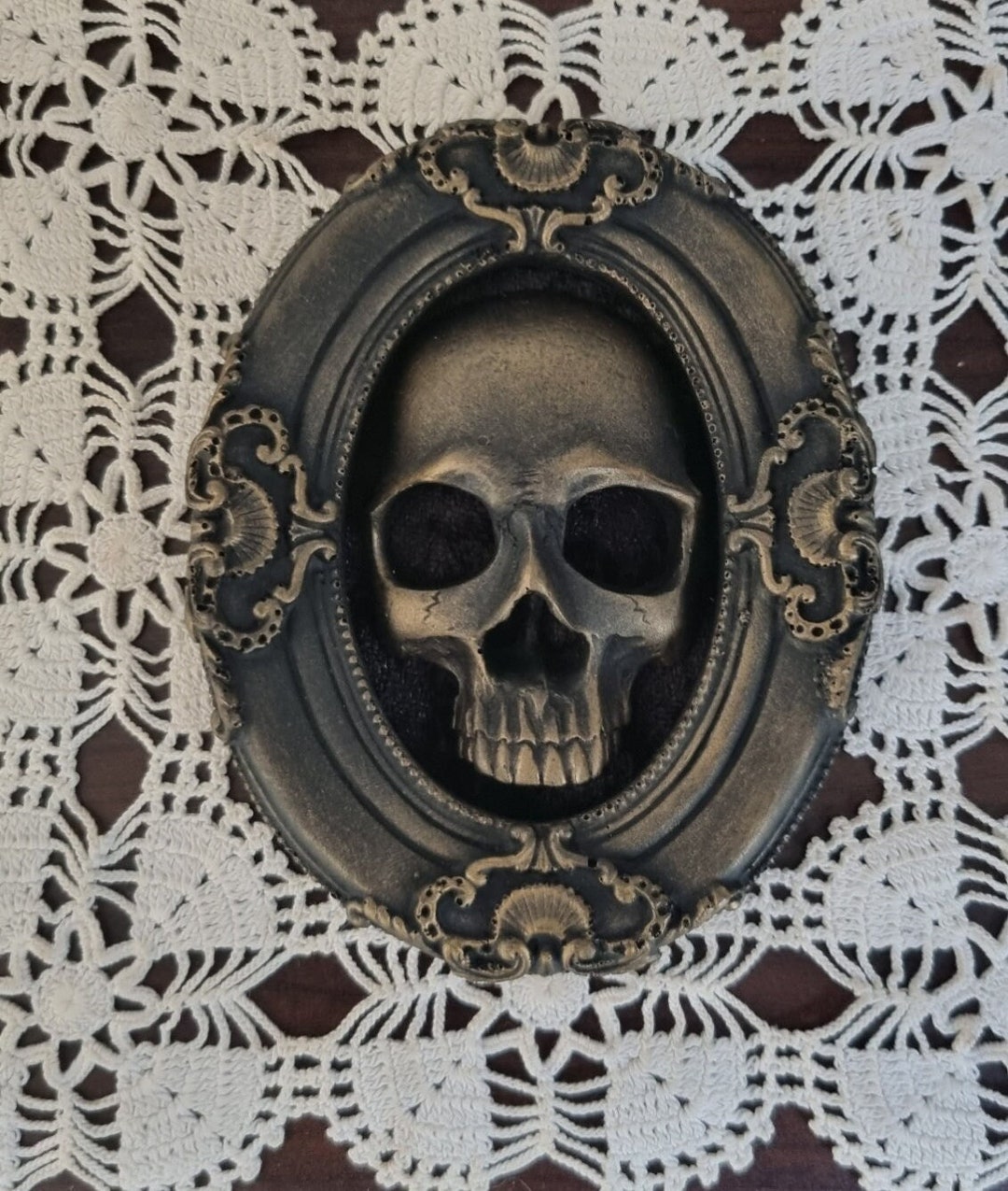 Human Skull Baroque Custom Frame Wall Decor Goth Frame - Etsy