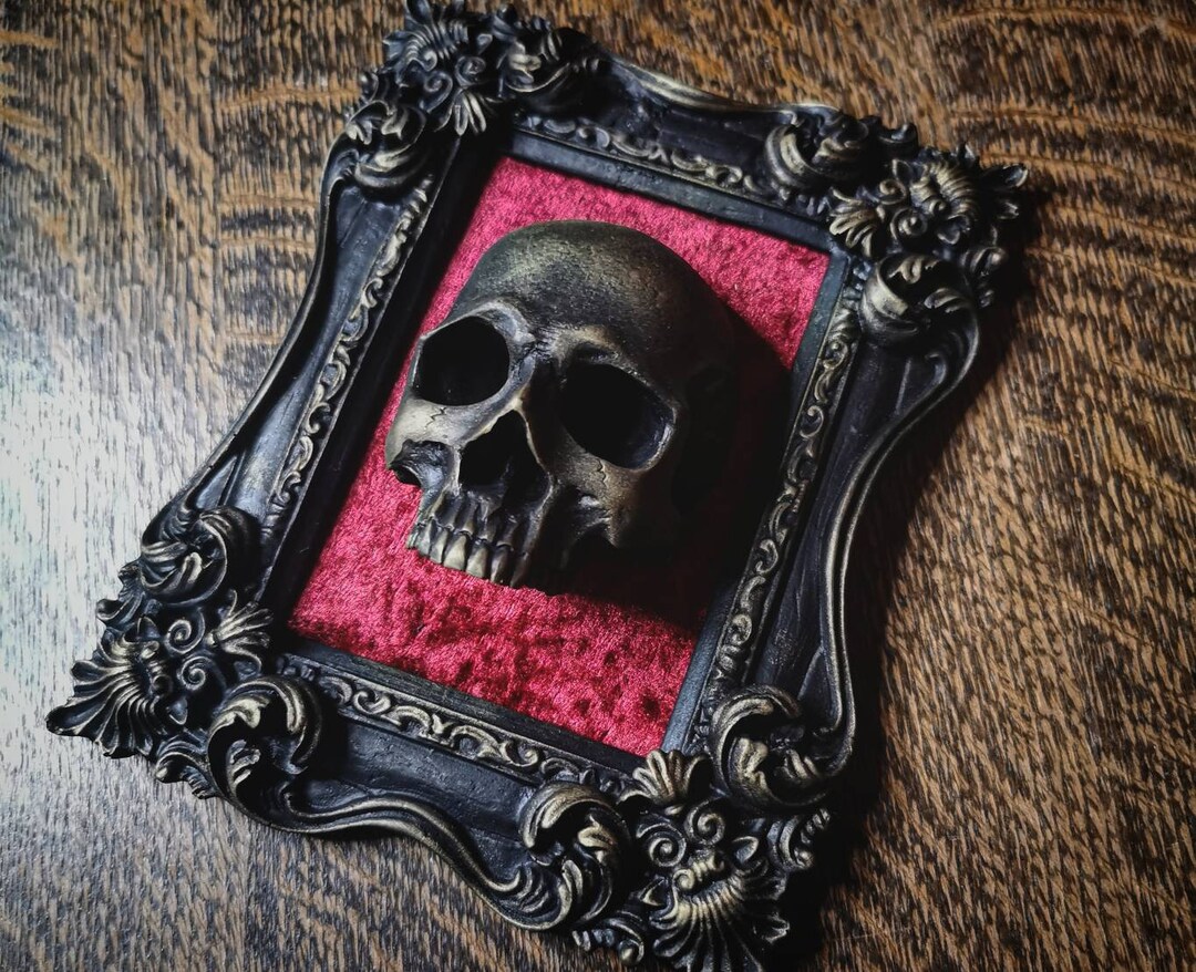Human Skull Baroque Frame Goth Decor - Etsy